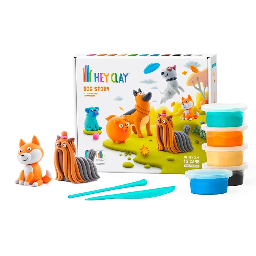 Fat Brain Toys Hey Clay Dog Story - Arts & Crafts Clay Set for Kids Ag ...