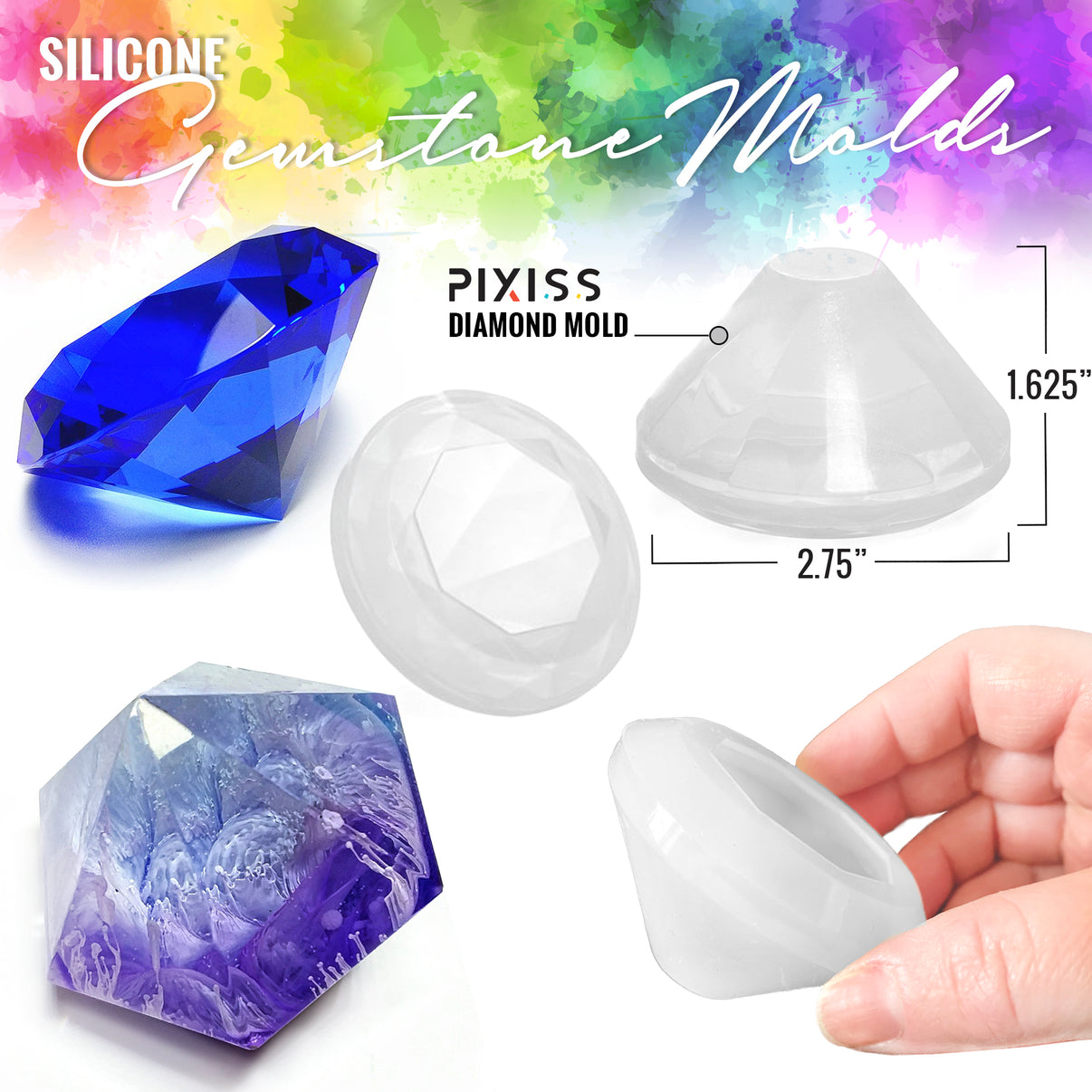 PIXISS Silicone Gemstone Mold Kit Set of 7 – Pixiss