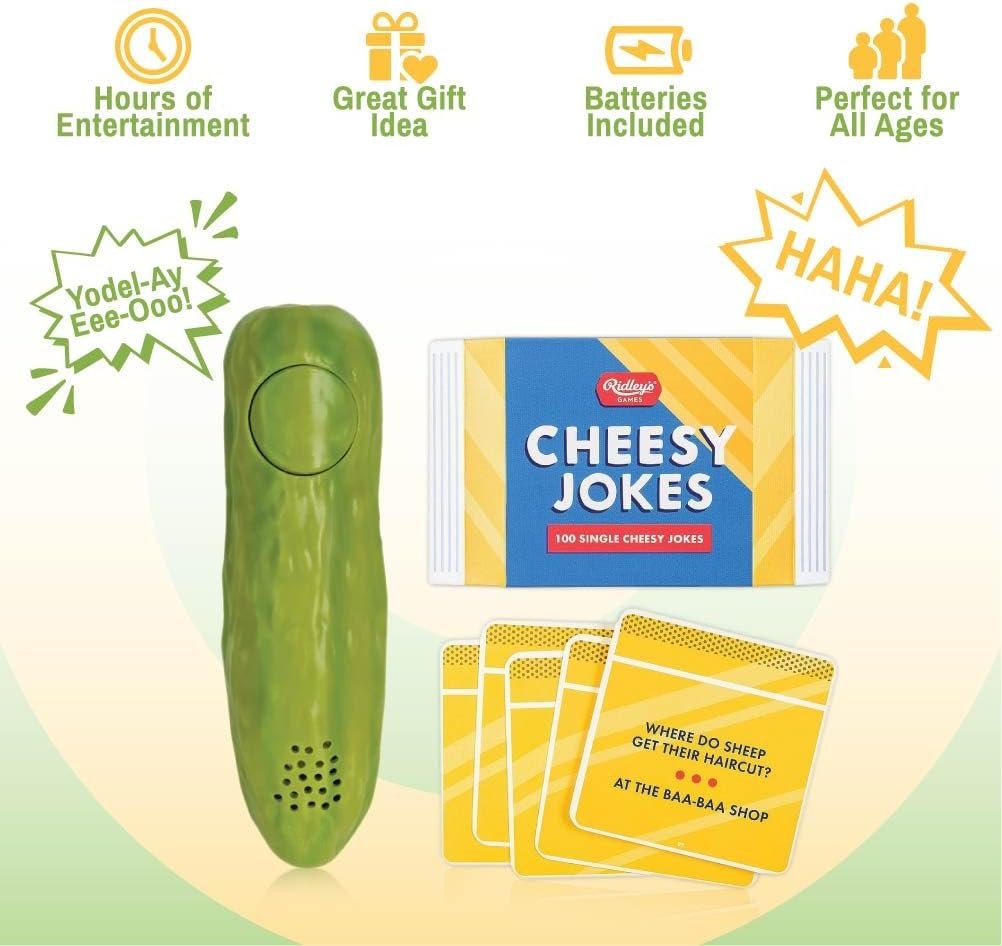 Yodeling Pickle and Cheesy Jokes Bundle – Fun Dad Joke Gifts with Musi ...