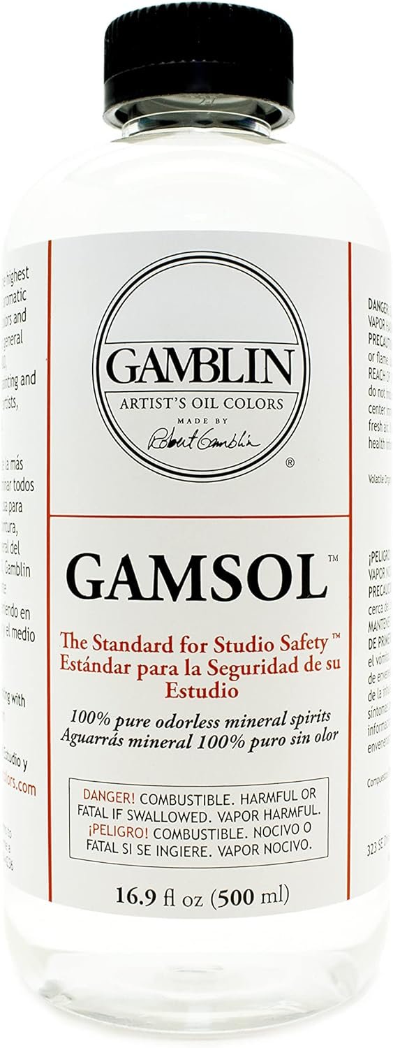 Gamblin Gamsol Oil Color, 16.9 Fl Oz (Pack of 1), Clear, 16 – Pixiss