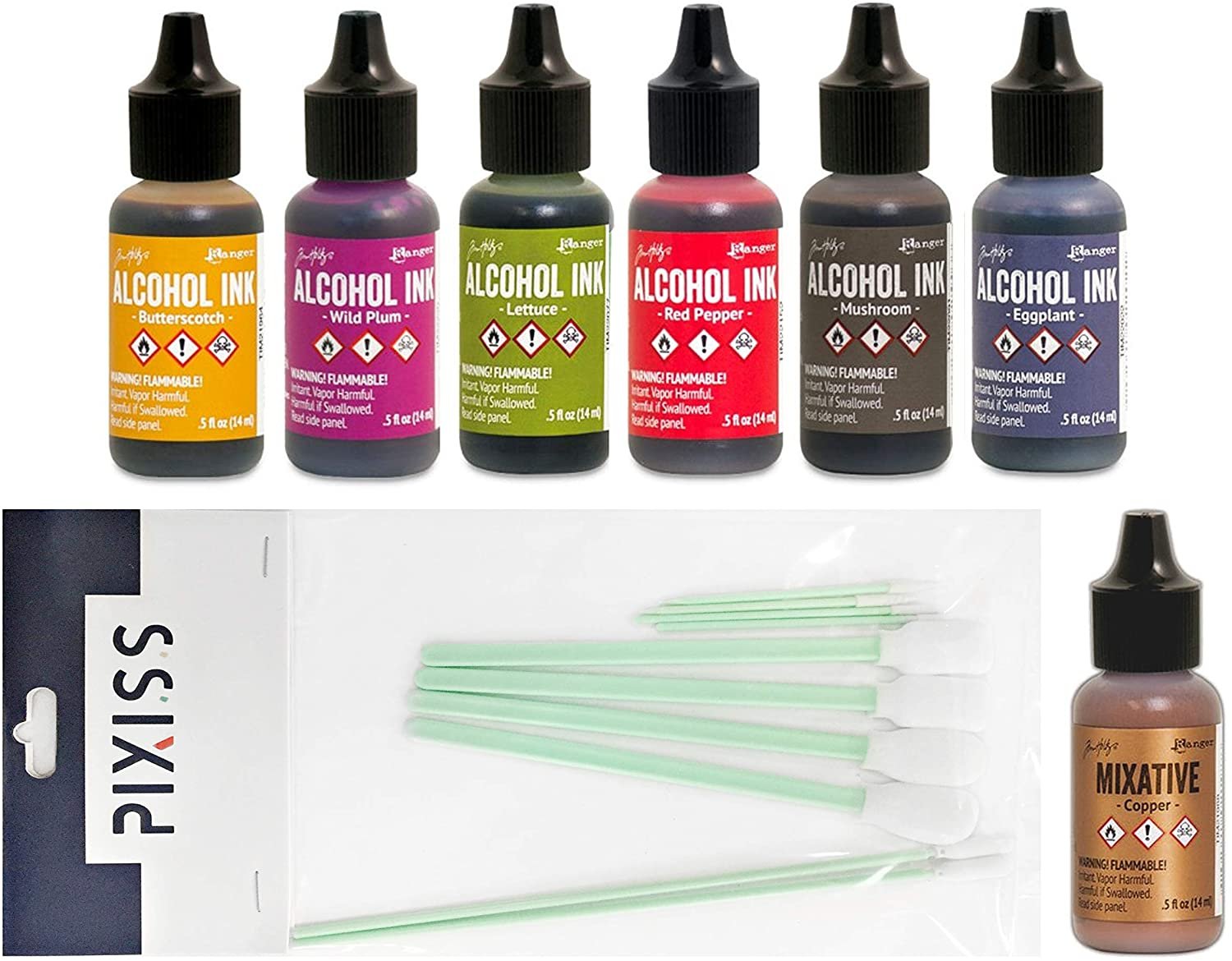 Alcohol Ink Set 7 Bottle Collection of Ranger Tim Holtz Alcohol Inks f ...
