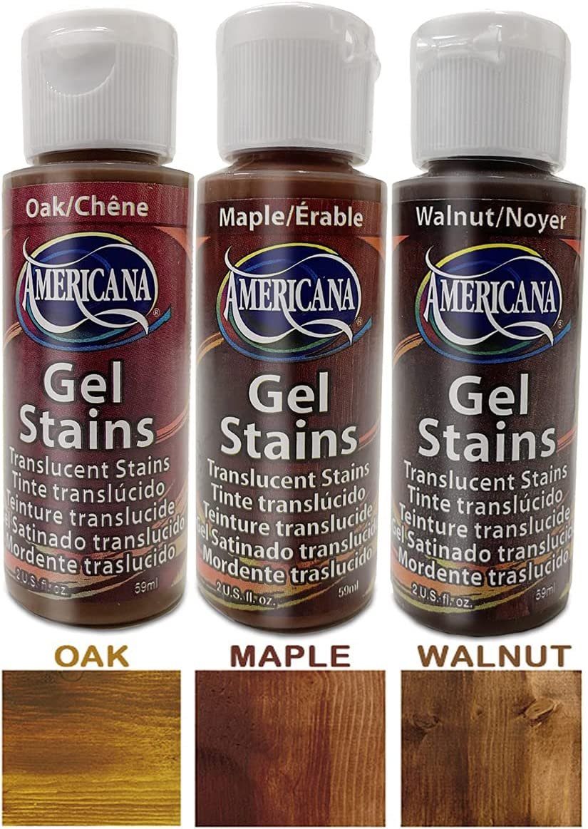 Americana Gel Stain Wood Stain Paint 3-Pack, Wood Tint Colors Walnut ...