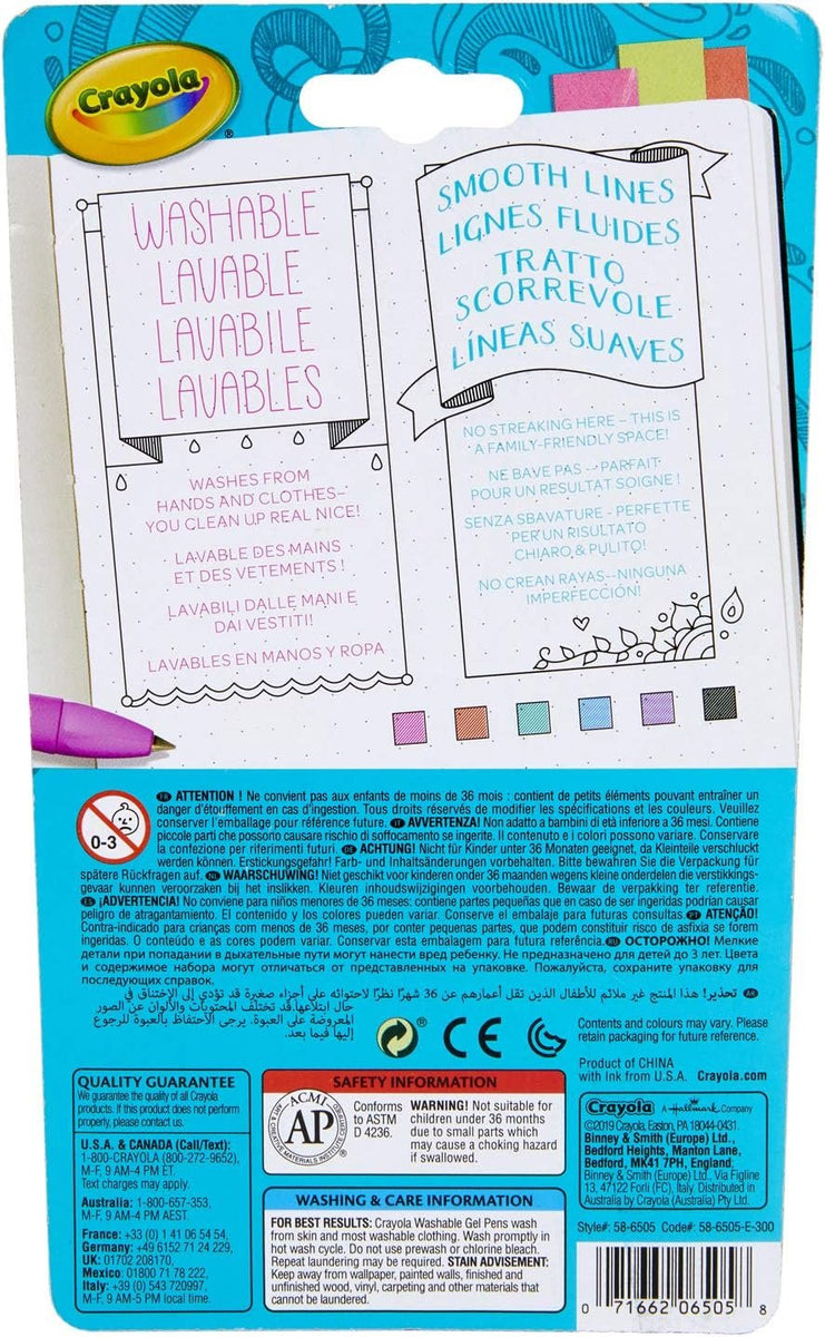 Crayola Medium Point Washable Gel Pens Set, School and Adult Coloring ...