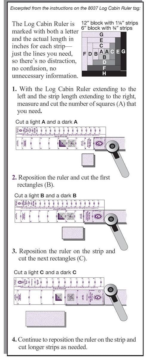Marti Michell Log Cabin Quilting Rulers and Quilting Book Bundle, 3 It ...