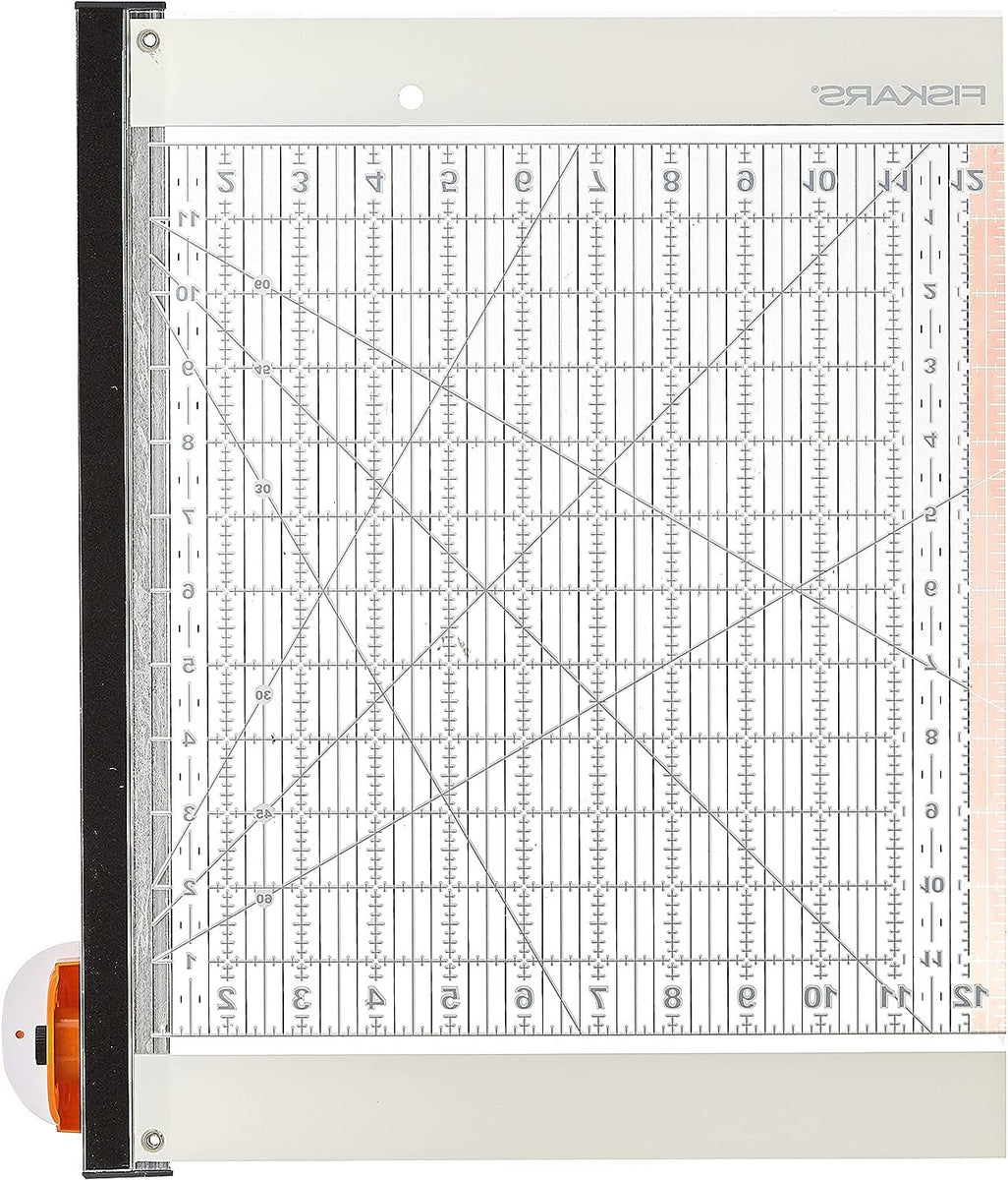 Fiskars Rotary Ruler Combo for Fabric Cutting, 12-Inch x 12-Inch,Clear ...