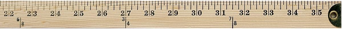 Westcott 10425 Wooden Yardstick with Brass Ends and Hang Holes, Clear ...