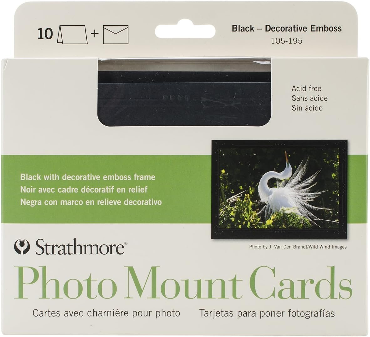 Strathmore 105-195 Photo Mount Cards, Black, Decorative Embossed Borde ...