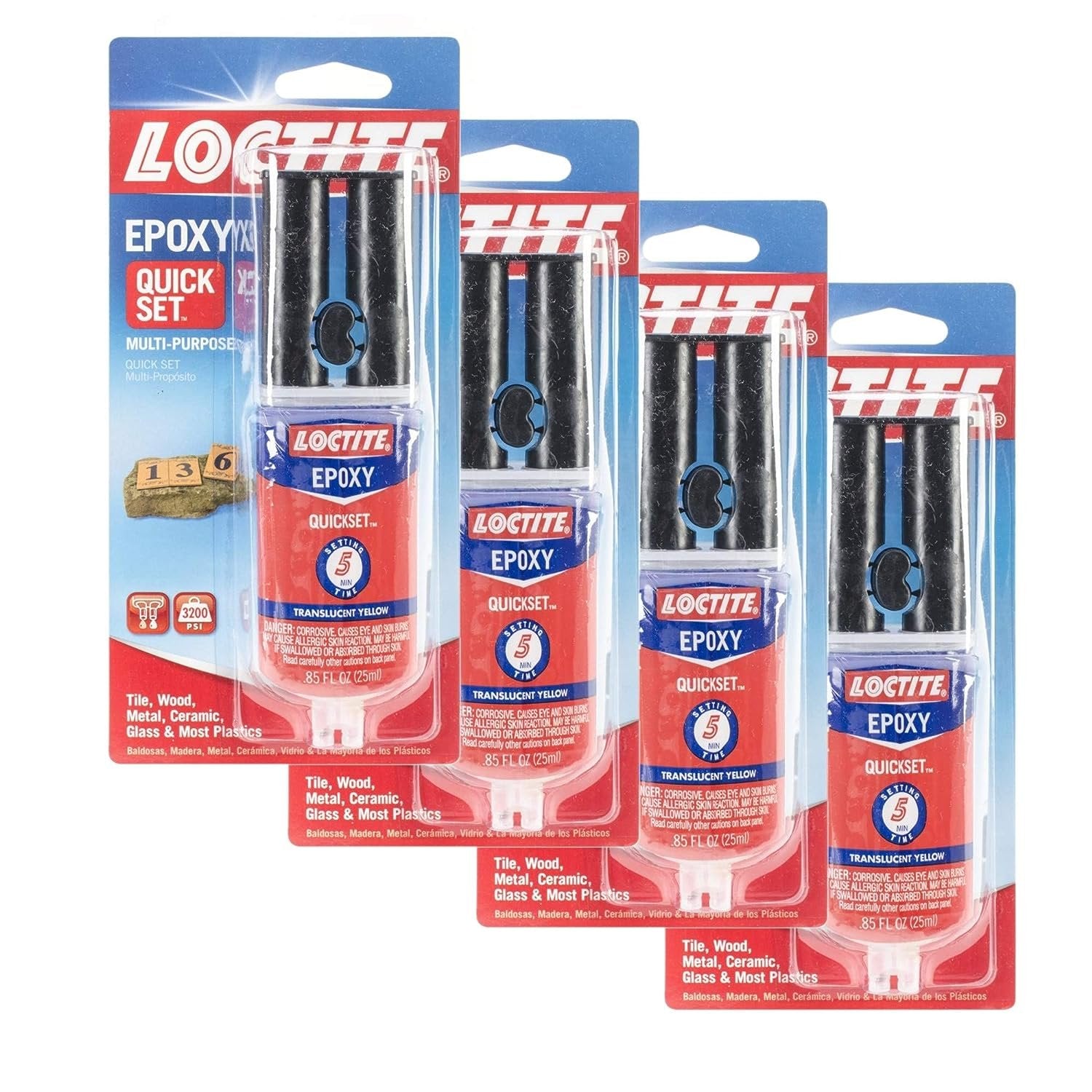 Loctite Epoxy Quick Set 0.85-Fluid Ounce Syringe (1395391) - 4 Pack ...