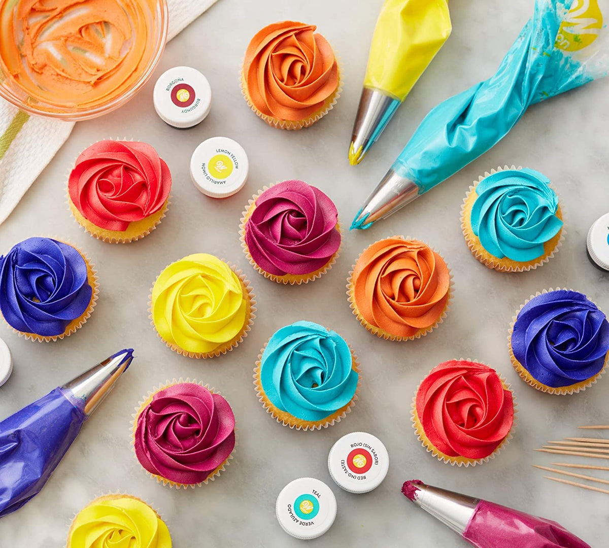 Wilton Icing Colors, 12-Count Gel-Based Food Color – Pixiss
