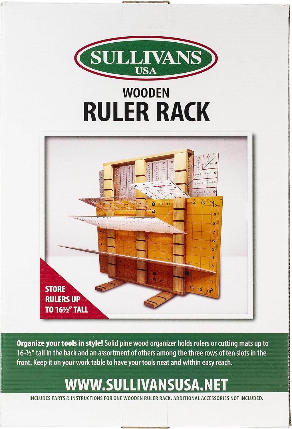 Sullivans Wooden Rack Rulers & Accessories, Brown – Pixiss