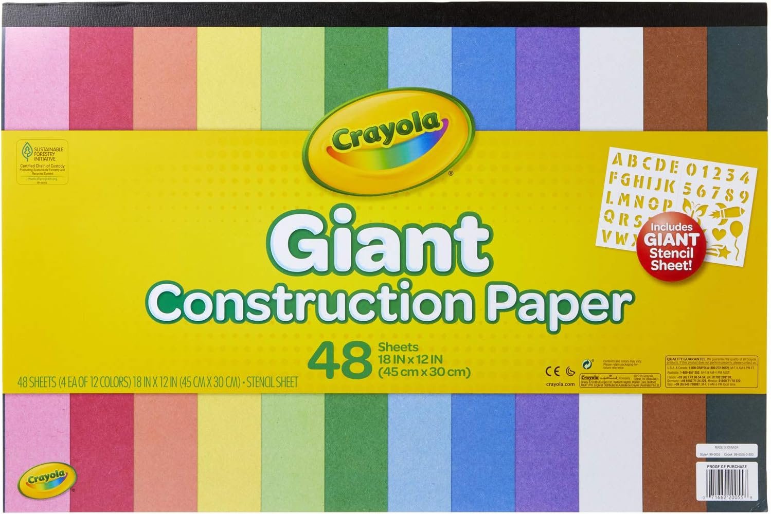 Crayola® Giant Construction Paper and Stencil Set, Tabloid Extra Paper ...