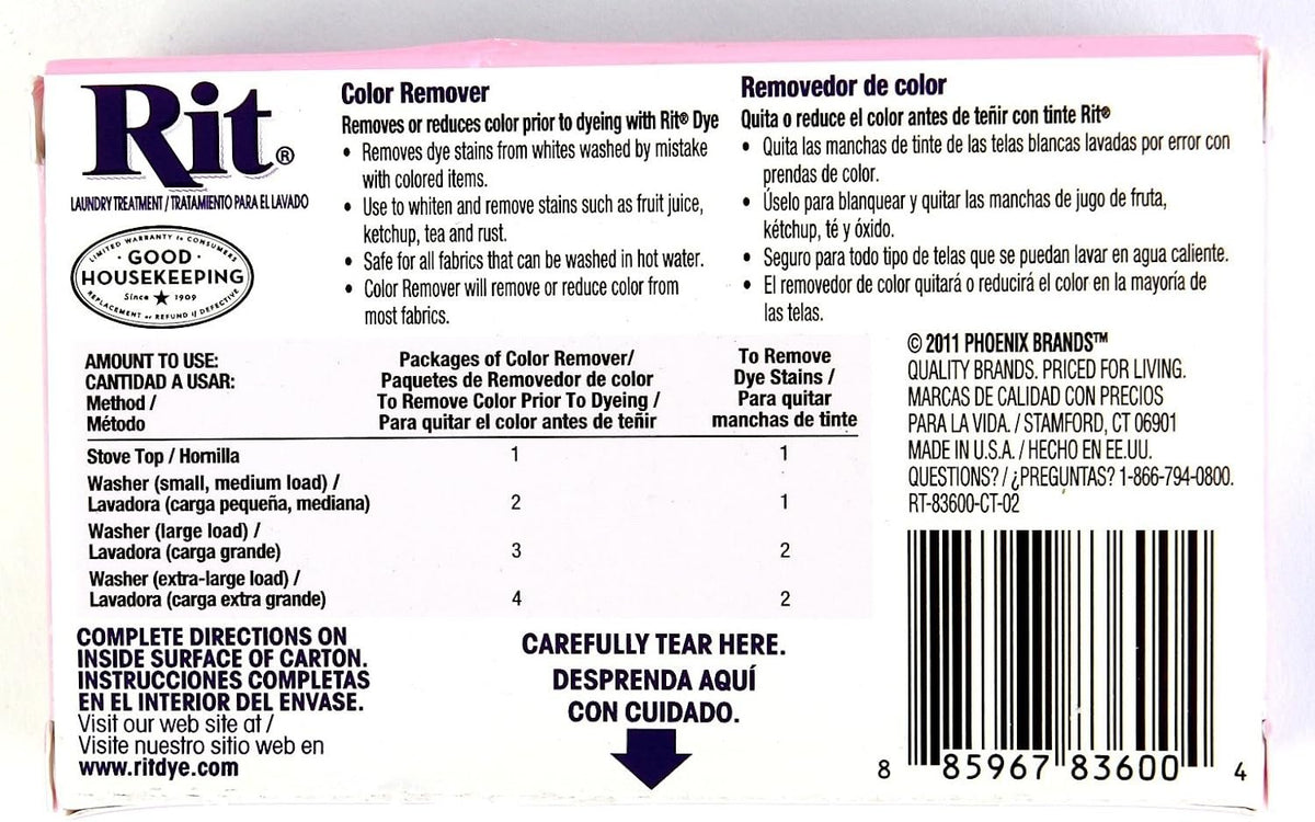 Rit Dye Laundry Treatment Color Remover Powder, 2 oz – Pixiss